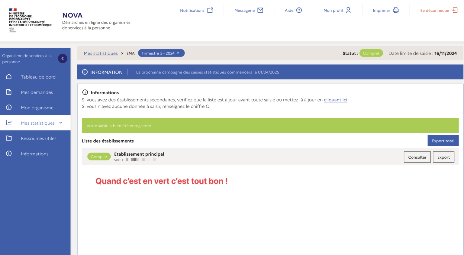 Comment faire la déclaration trimestrielle NOVA (EMA)